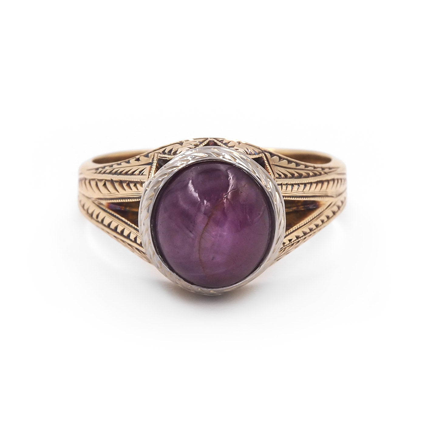 Art Deco 5.79 Ct. Star Ruby Two-Tone Ring – Platt Boutique Jewelry